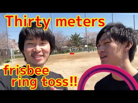 Long distance frisbee ring toss challenge! - YouTube