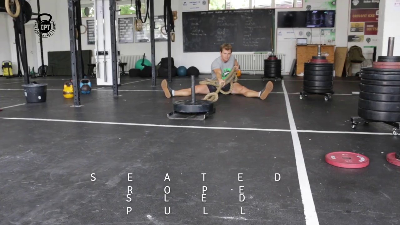 Seated Rope Sled Pull - YouTube