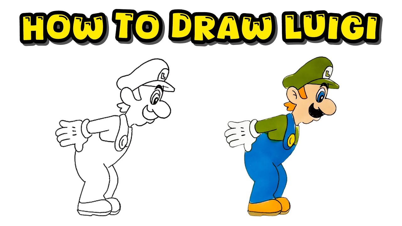 How to Draw Iconic Luigi from Mario Game – Detailed Drawing Process ...