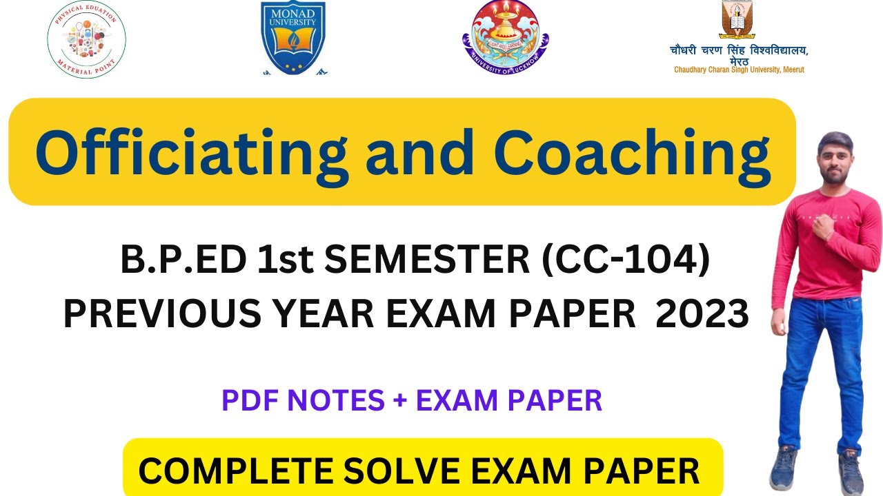 Officiating and Coaching / bped physical education question paper 2023 ...