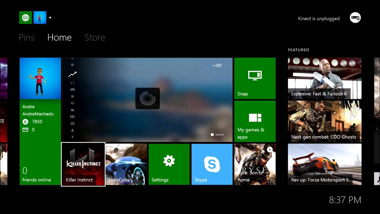 Xbox One: Dashboard (interface do console) - YouTube