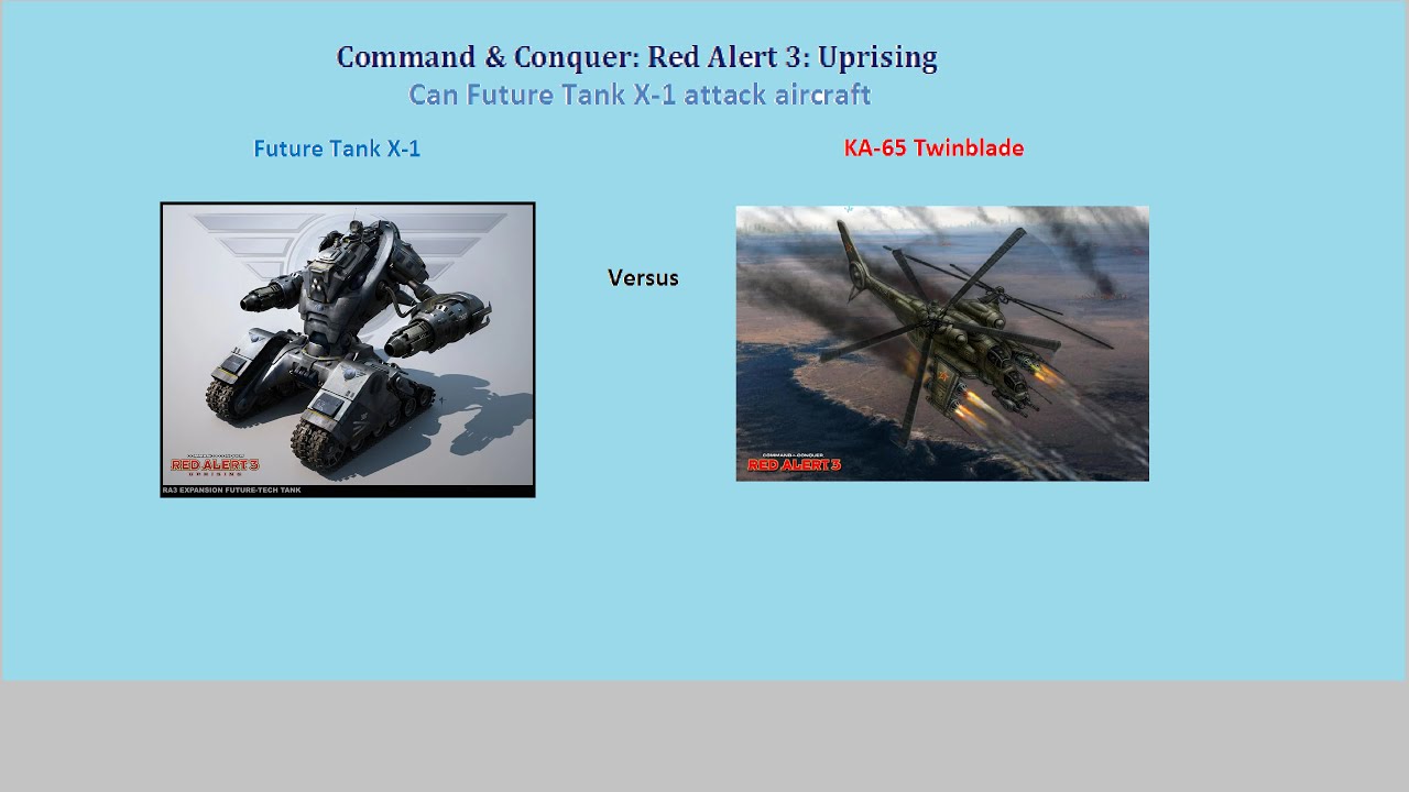 C&C Red Alert 3 - future tank x-1 vs twinblade - YouTube