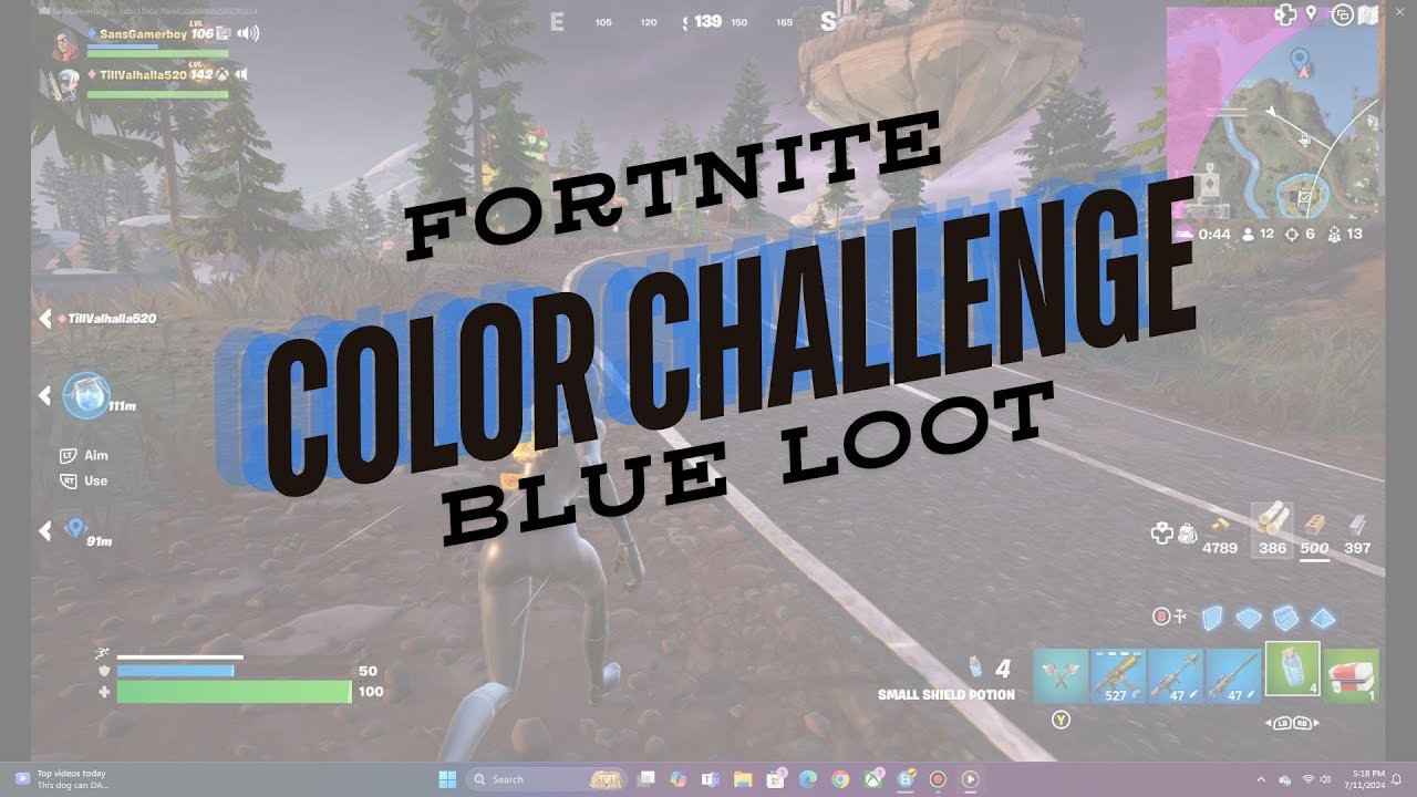 Fortnite Color Challenge Blue Loot Only - YouTube
