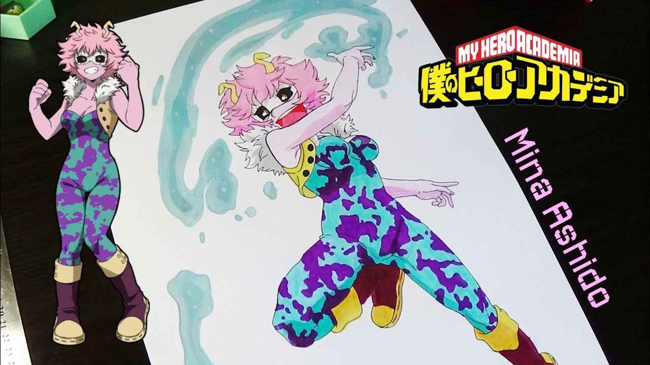 Mina Ashido Drawing - My Hero Academia - YouTube