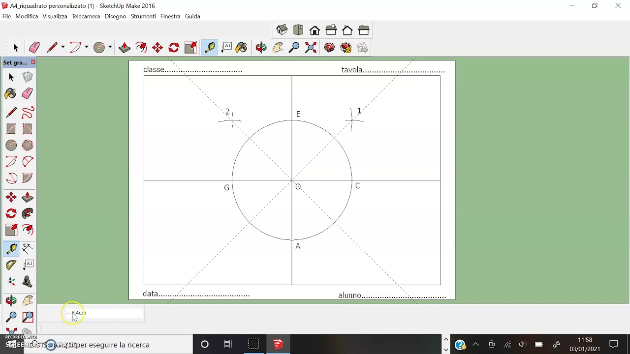 Costruzioni geometriche - Ottagono data la circonferenza circoscritta ...