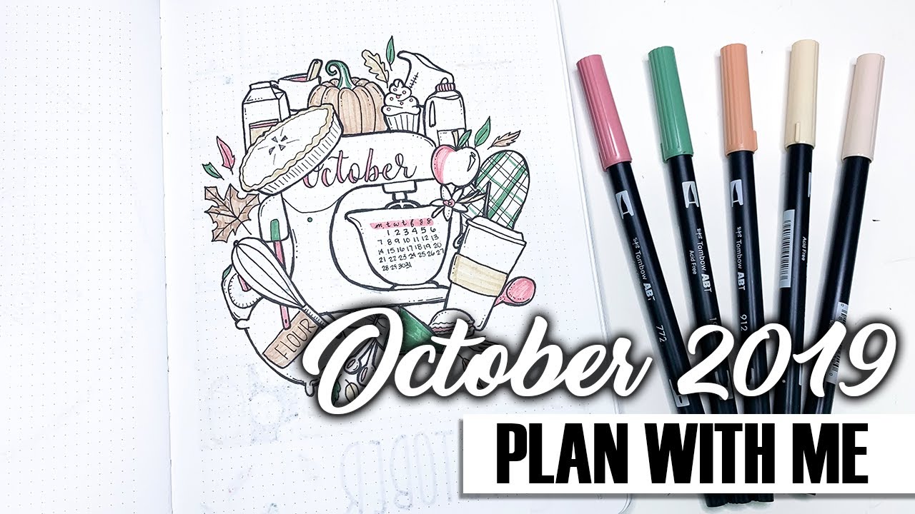 October 2019 Plan With Me | Bullet Journal Setup - YouTube