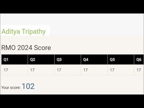 INDIA’s HIGHEST SCORE IN RMO 2024-102/102 | LEVEL 8 STUDENT | RMO ...