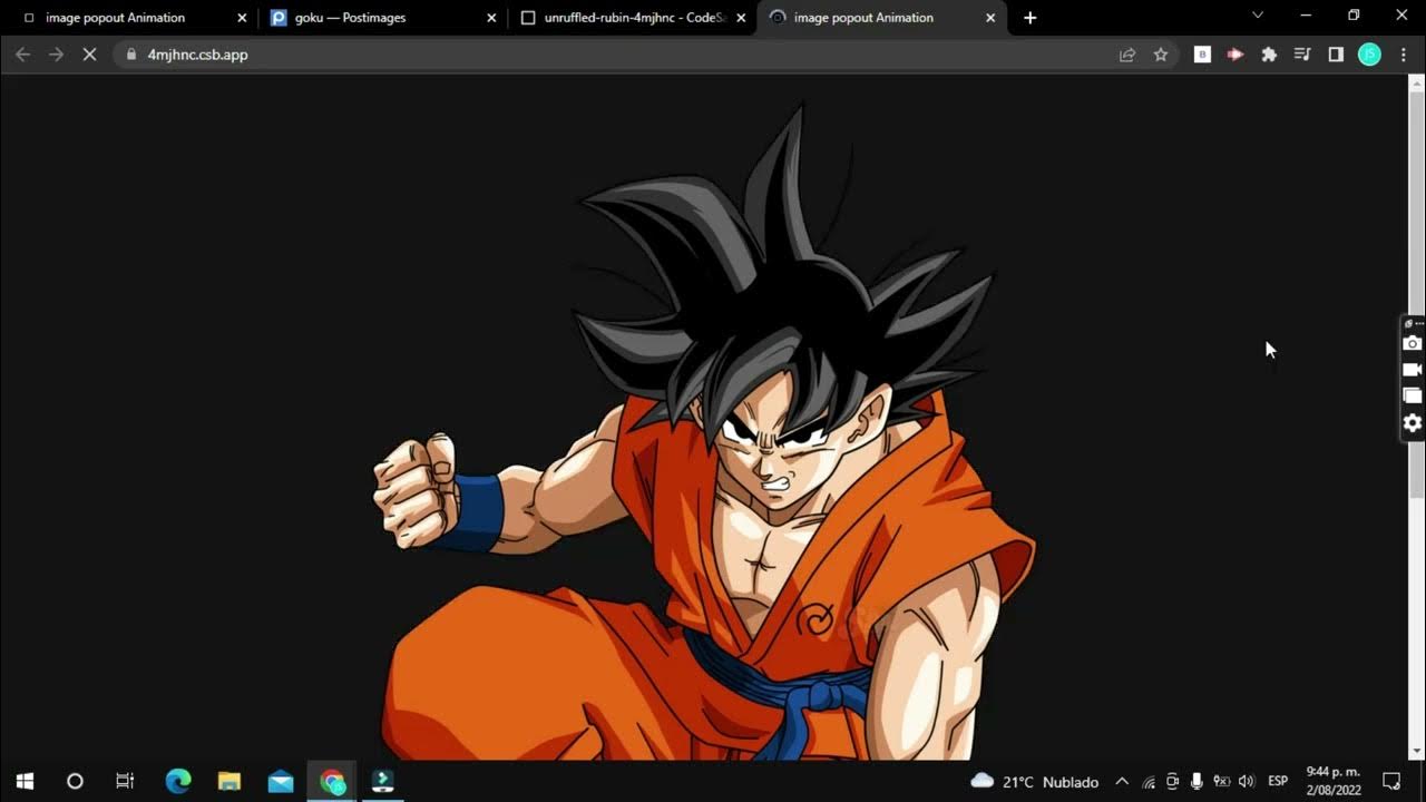 ANIMACION DE GOKU CON HTML Y CSS - YouTube