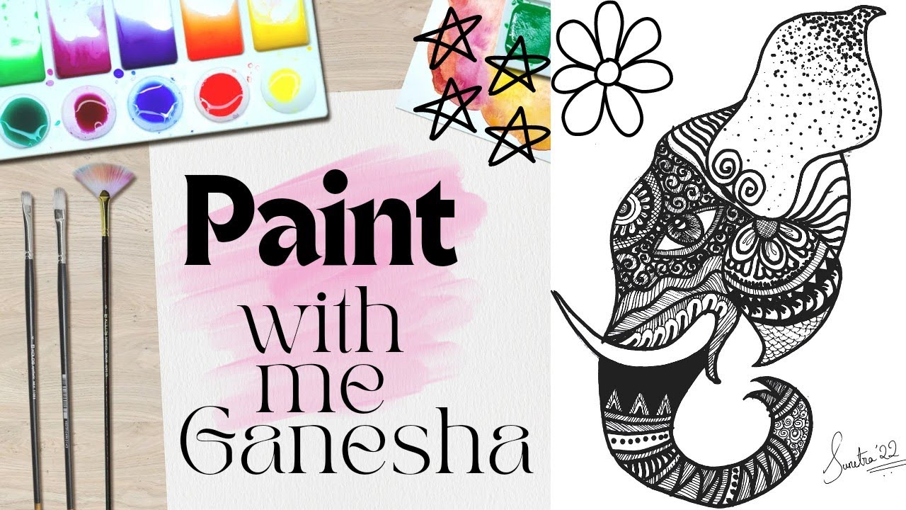 || HOW TO DRAW GANESHA|| FOR BEGINNERS || DOODLE || ART || PAINTING ...