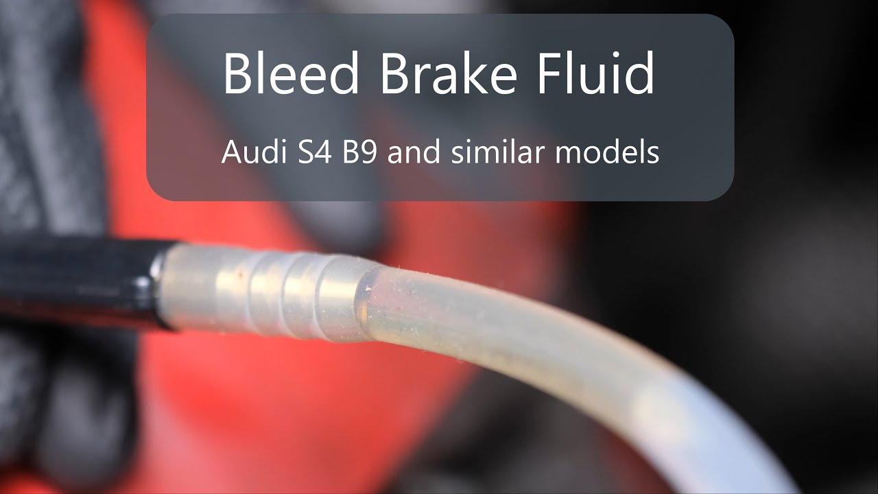 Flush/Bleed Brake Fluid - Audi A4 (S4, RS4) A5 (S5, RS5) B9 - YouTube