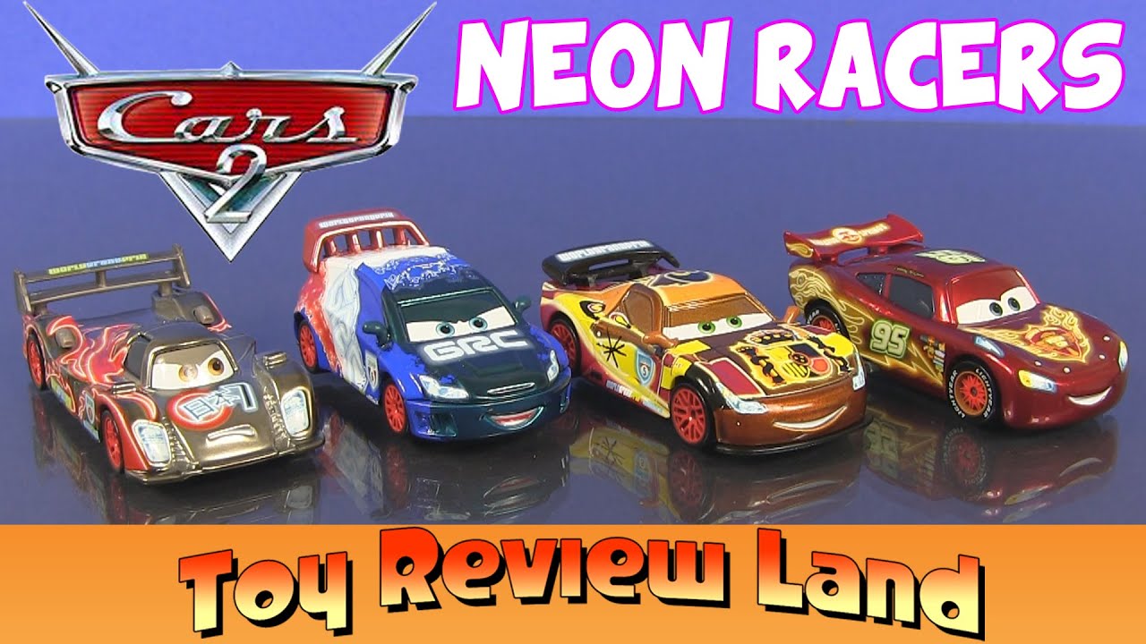 Disney Pixar Cars Neon Racers 4 Car Gift Pack with Lightning McQueen ...
