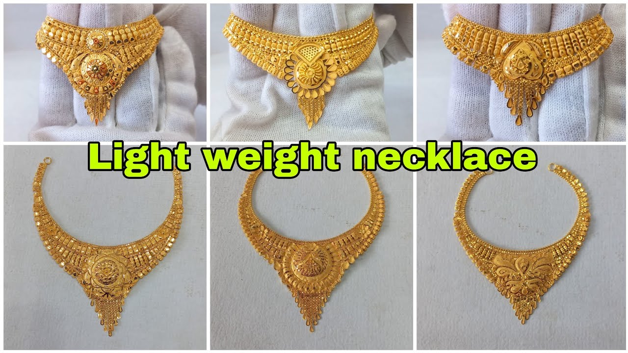 Simple necklace design in gold with price || Lightweight neglect design ...