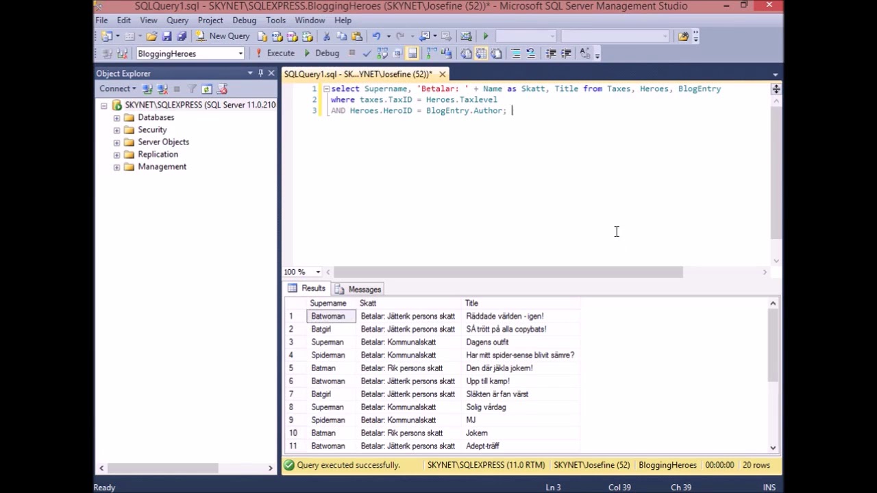 Exempel på joins - Föreläsning 12 (SQL) - YouTube