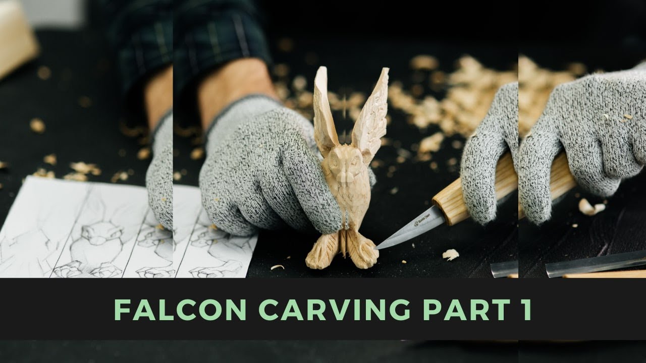 Easy Whittling Projects - Falcon Carving Out of Wood Part 1 - YouTube
