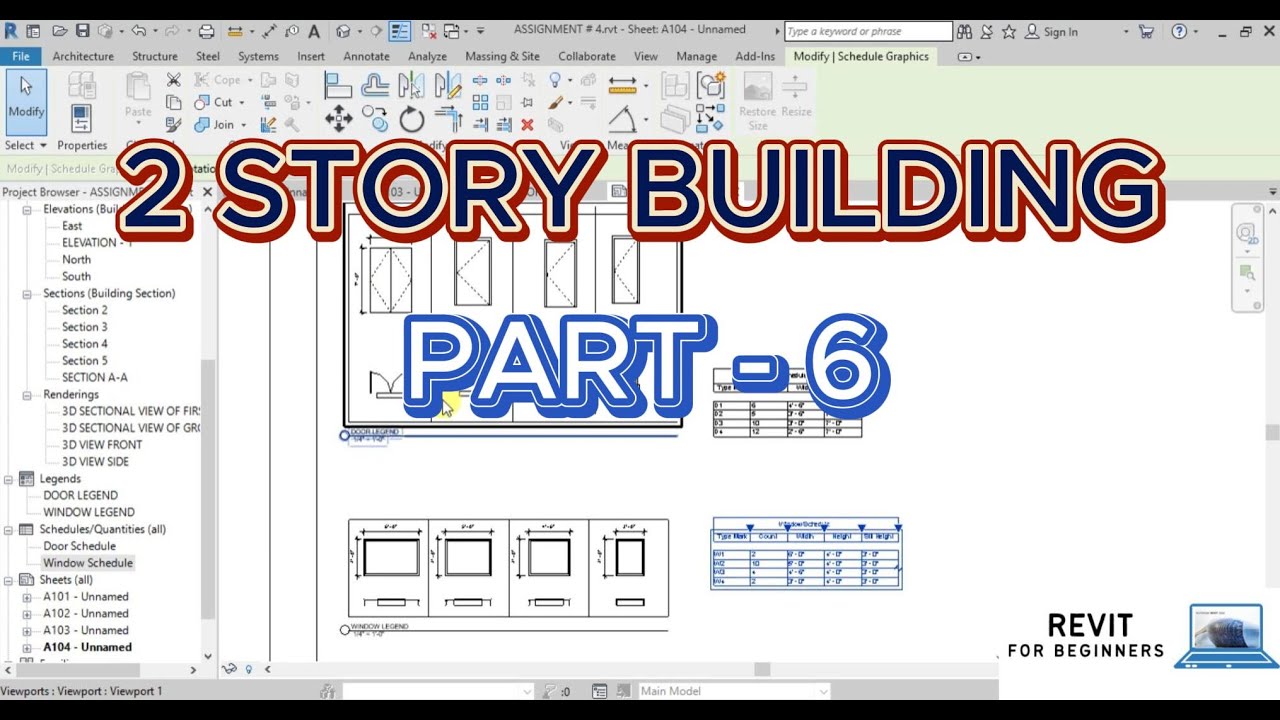 Revit BIM Complete Project Part - 6 | Door Schedule & Legend | Revit Tutorial | Revit for ...