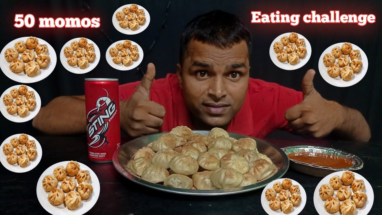 Momos eating challenge ll 50 momos,string cold drink ll Mr challenge ...
