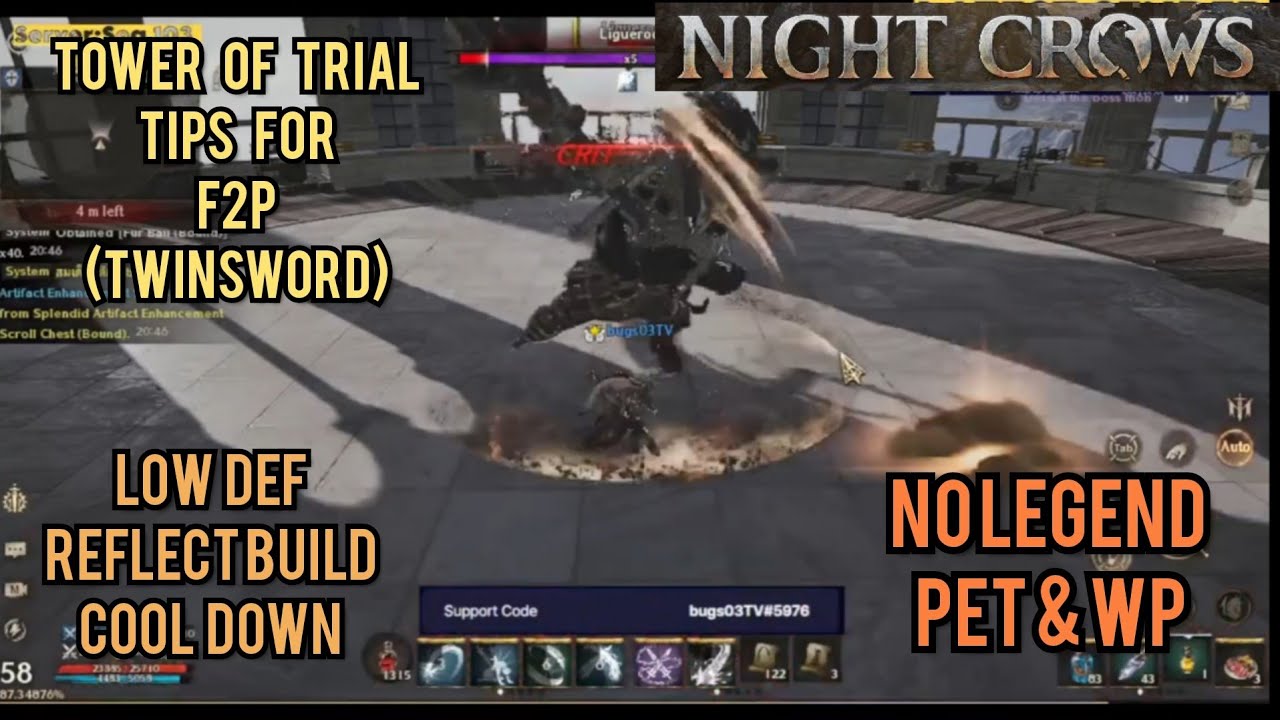NIGHT CROWS TOWER OF TRIALS TIPS REFLECT + COOL DOWN (NO LEGEND WP ...