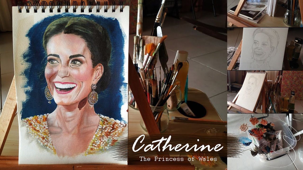 Catherine, Princess of Wales | Acrylic Painting Timelapse | Sketchbook ...