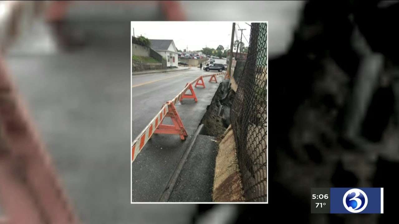 VIDEO: Groton street damaged due to flooding during storm - YouTube