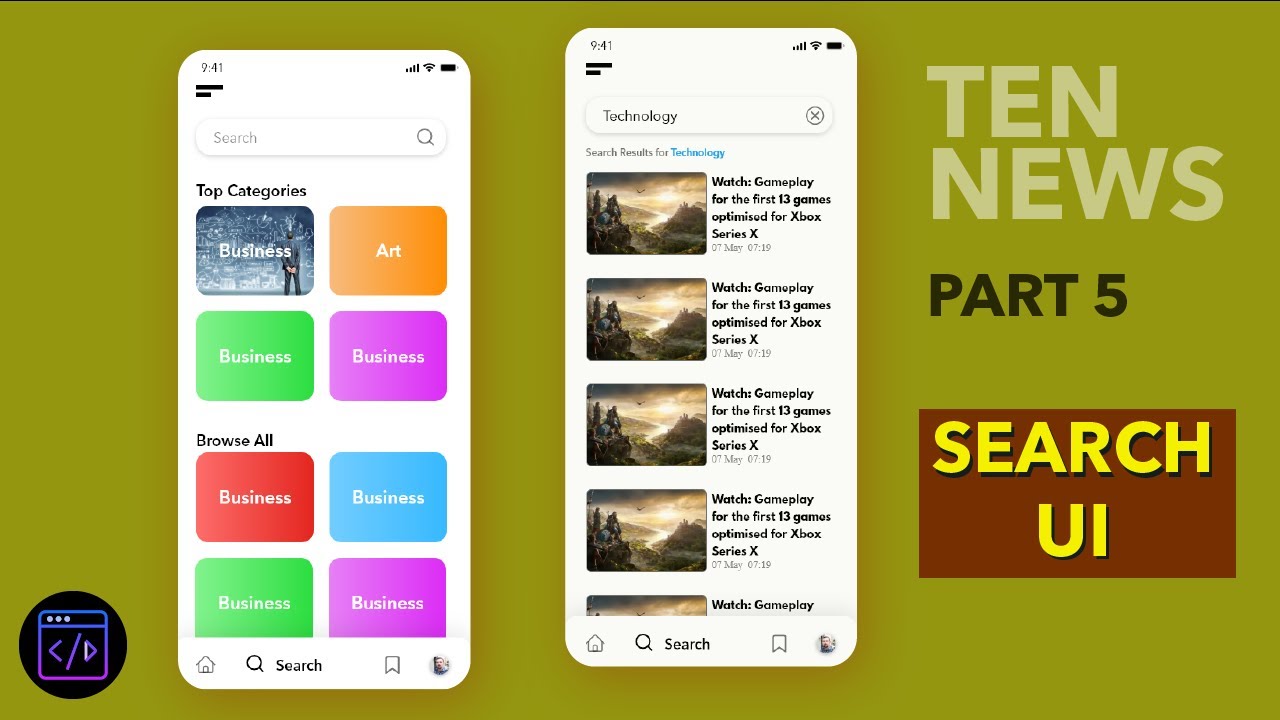 Flutter News App Frontend To Backend Part 5 Search Ui Youtube