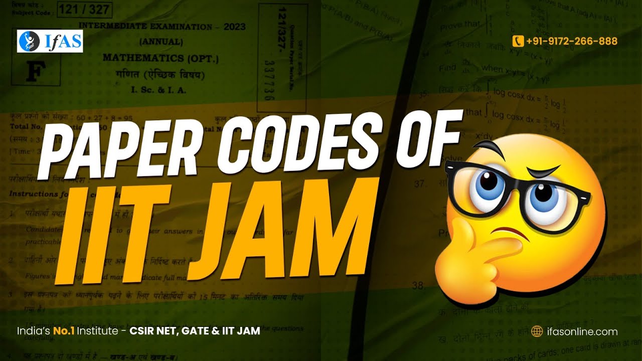 Paper Codes OF IIT JAM - YouTube