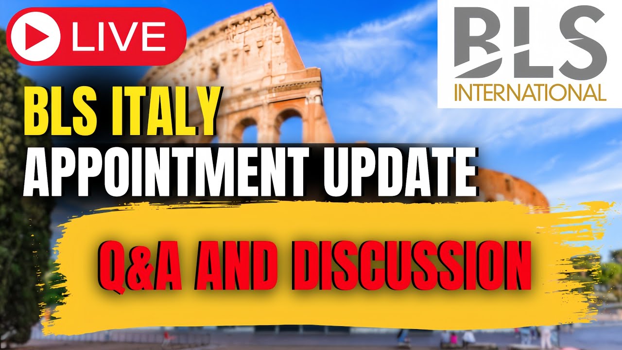 BLS Italy Appointment Updates|BLS Appointment issue|Live🔴 - YouTube