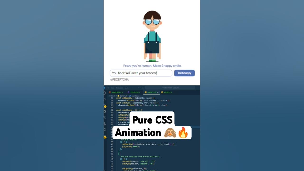 Make Snappy Smile CAPTCHA CSS Animation - YouTube