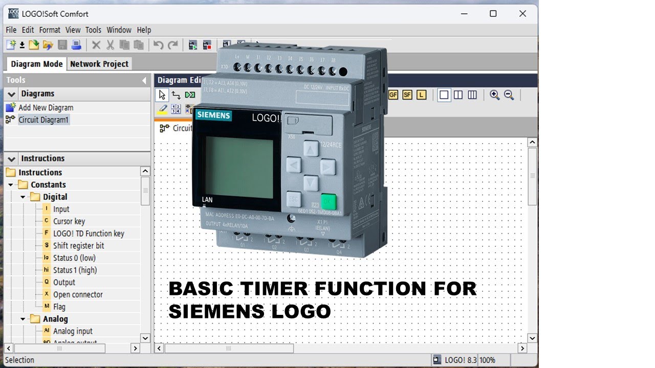 BASIC TIMER FUNCTION FOR SIEMENS LOGO - YouTube