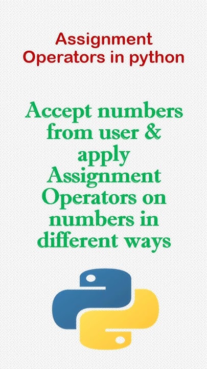 Apply different Assignment Operator on number in python - YouTube
