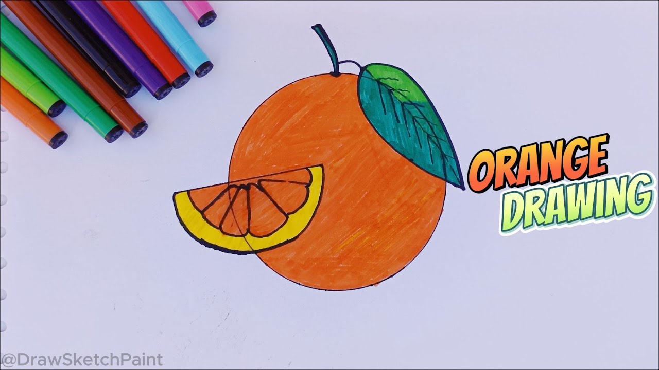 Coloring Orange Drawing Easy | Orange Drawing Step by Step # ...