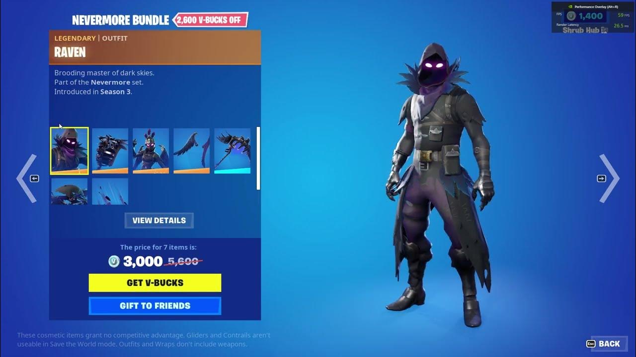 The Nevermore bundle is back again! (Fortnite item shop) - YouTube