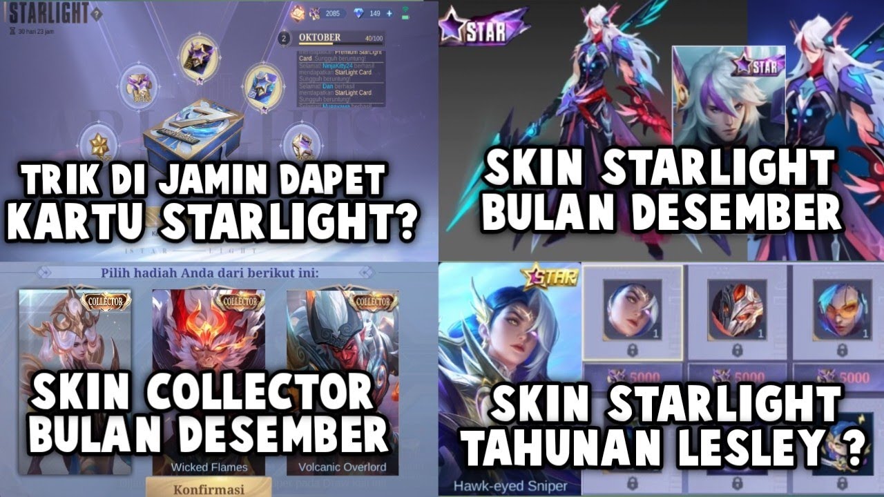 SKIN STARLIGHT TAHUNAN LESLEY, SKIN COLLECTOR NOVEMBER & DESEMBER, BUG DAPETIN KARTU STARLIGHT ...