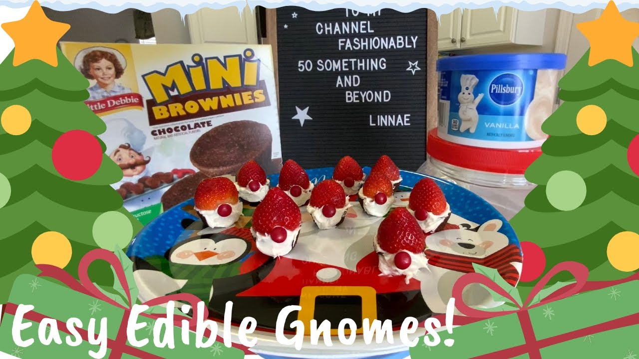 Edible Gnomes / Little Debbie Brownies / Strawberries / Frosting / M&M ...