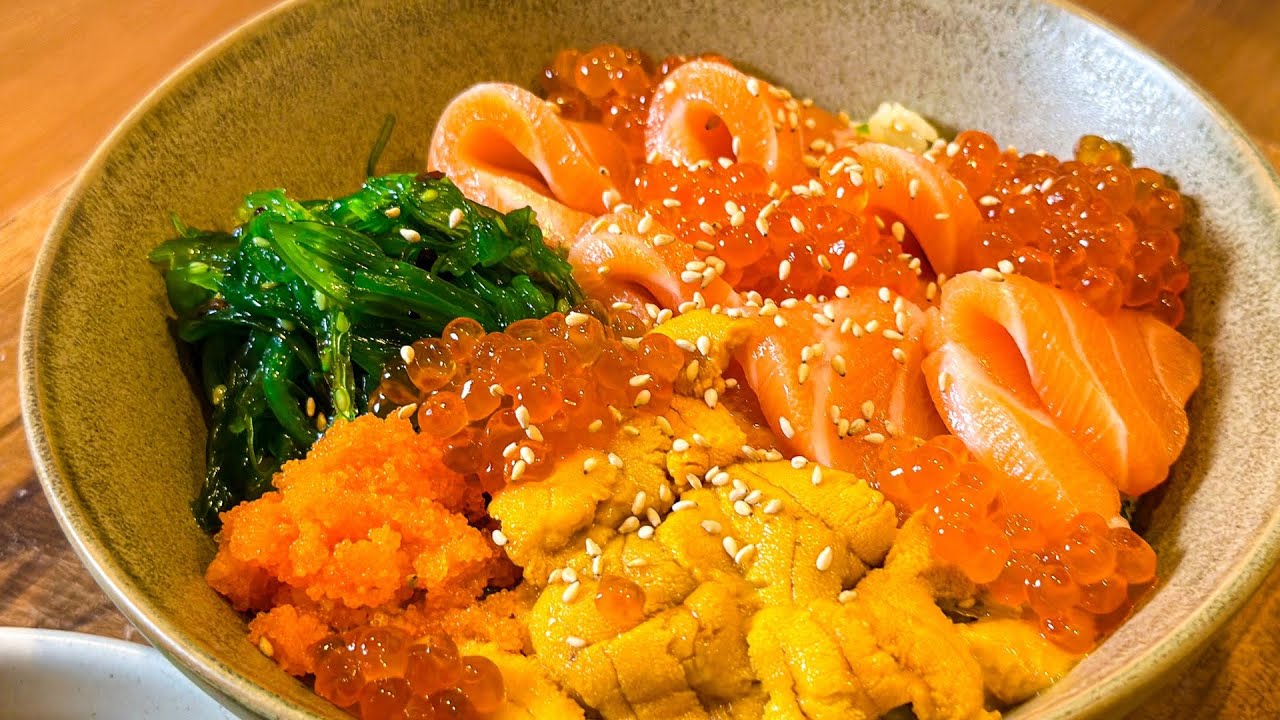 Raw Salmon and Uni Rice Bowl | How to make Dupbap with Chef Kyungbin ...