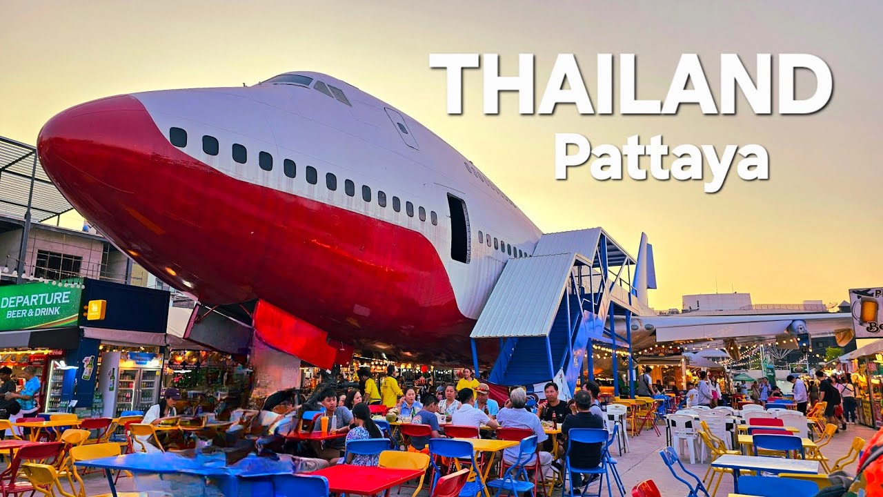 Boeing 747 Food Centre | Runway Street Food | Pattaya | Thailand | 4K ...