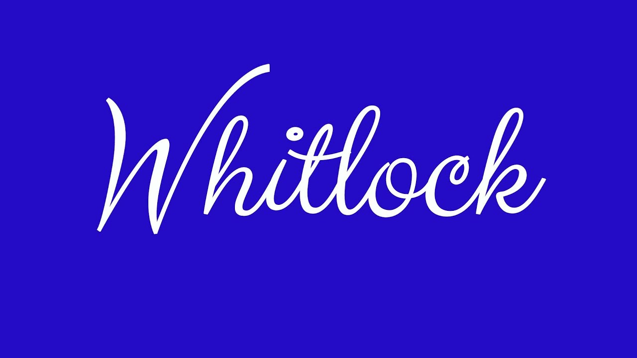 Whitlock English Cursive Handwriting Tutorial - YouTube