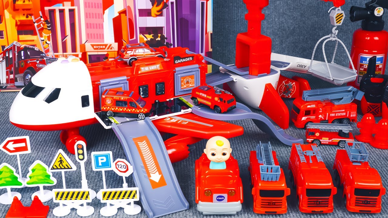 62 Minutes Satisfying with Unboxing Fire Truck Series Toy, Air Plane ...