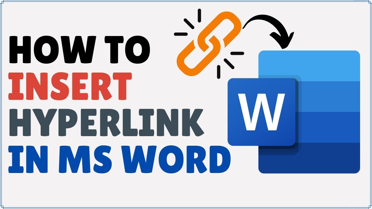 "Hyperlink in MS WORD" - YouTube