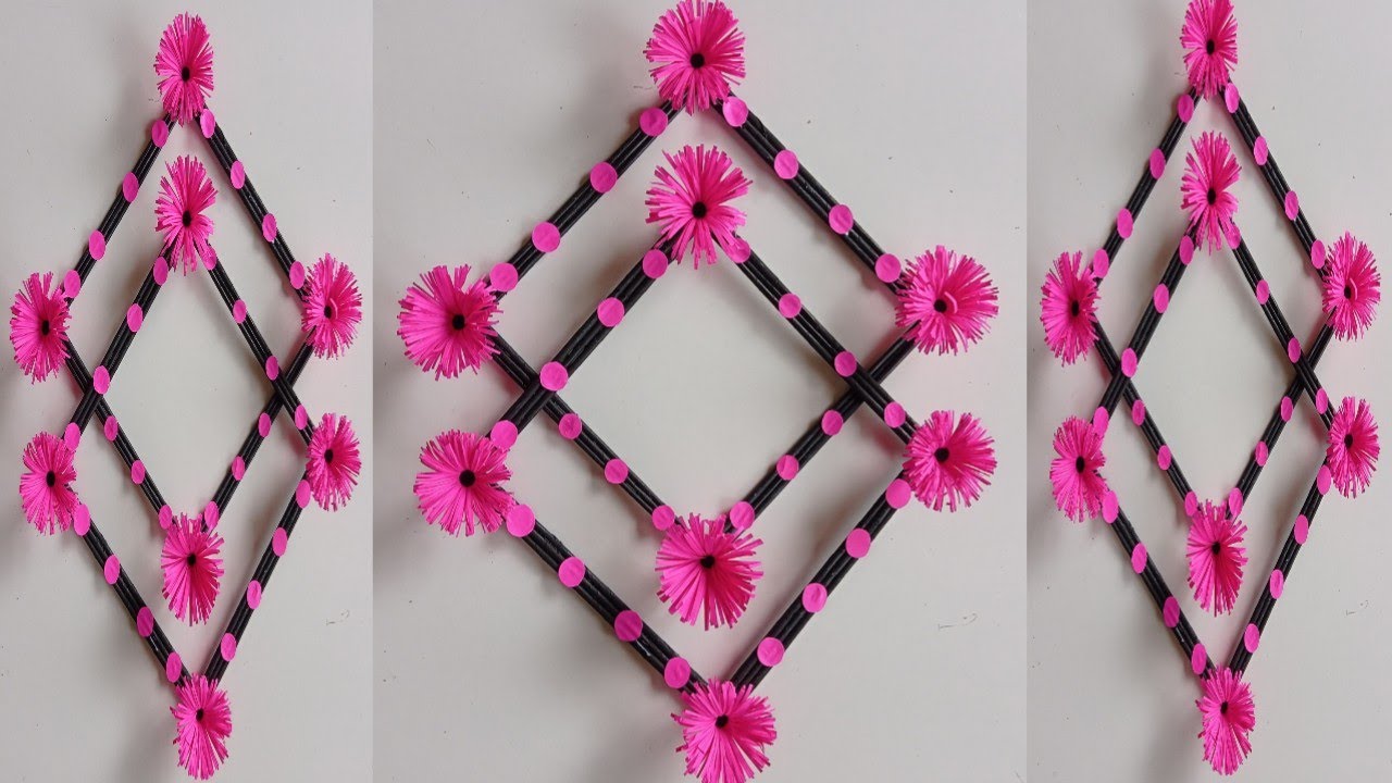 Wast Paper And Chart Paper Flower Ideas | Wall Hanging Flower ...