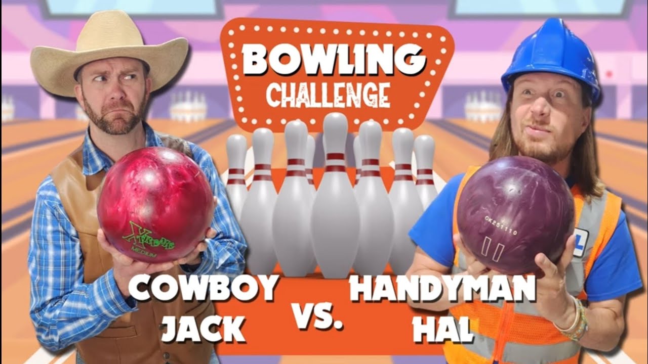 Handyman Hal meets Cowboy Jack | Awesome Bowling Fun for Kids - YouTube