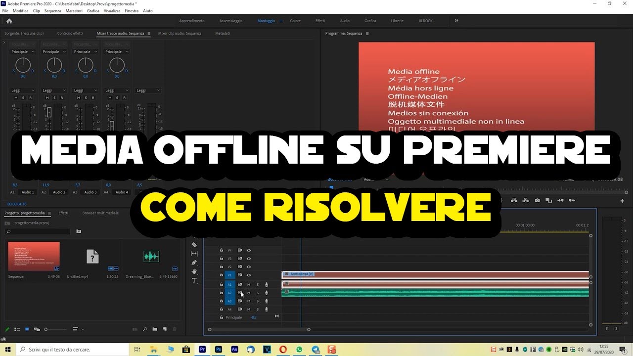 Media Offline su Premiere Pro CC, come risolvere - YouTube