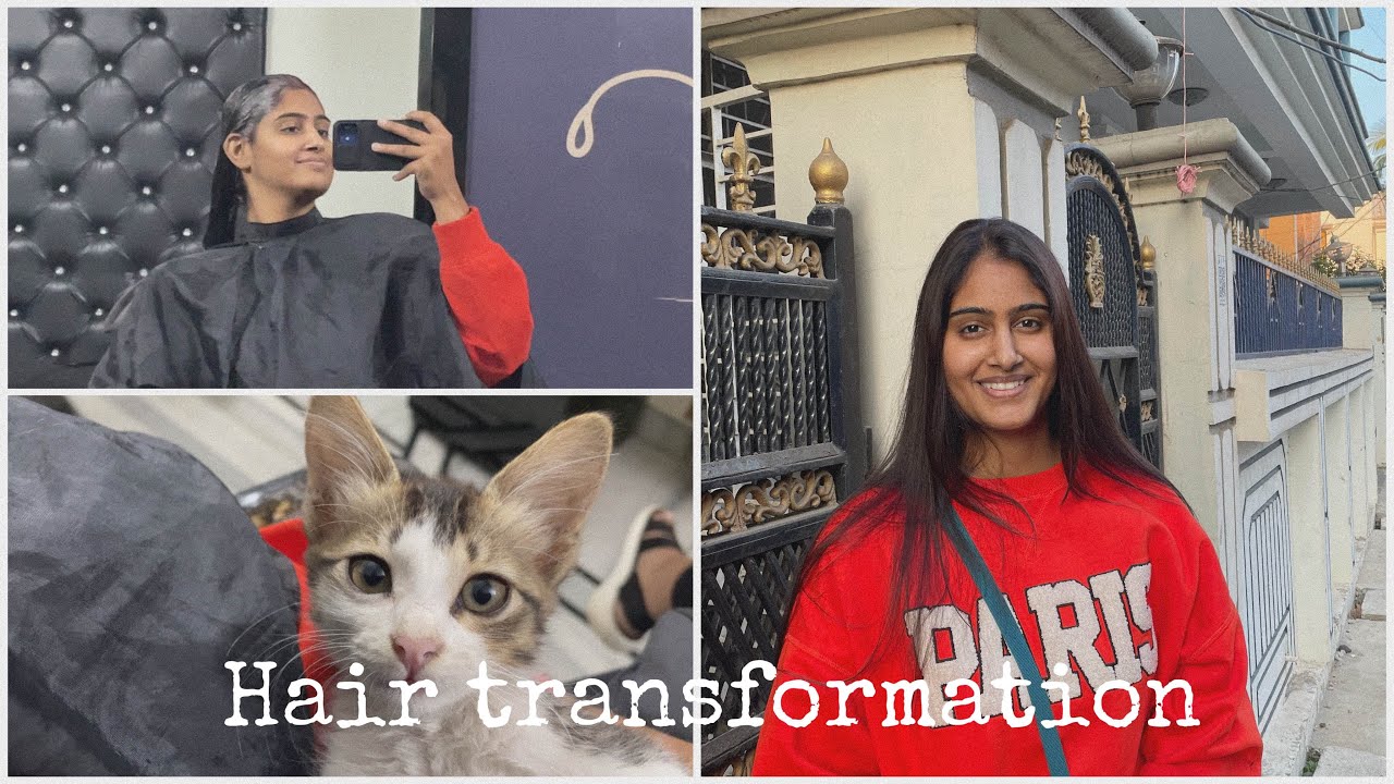 Hair transformation vlog || haircut + hair colour || made a new friend🐈 ...