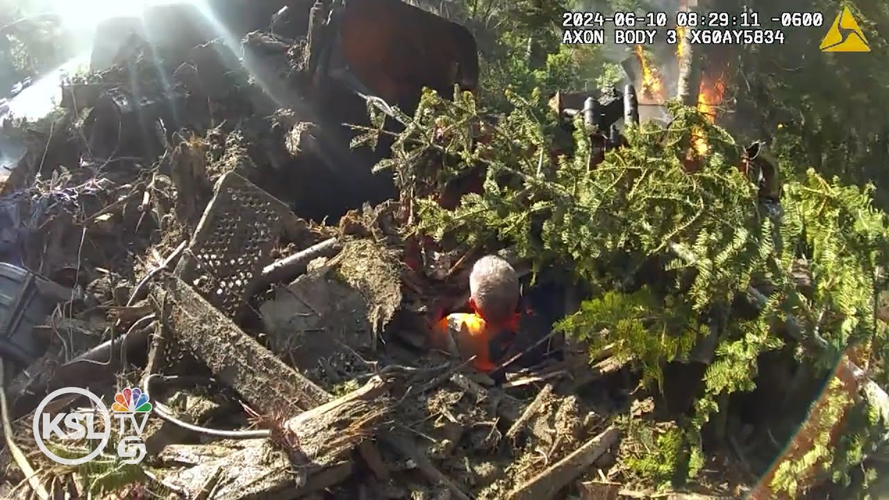 BODY CAM: Unified police officer rescues driver from fiery crash in ...