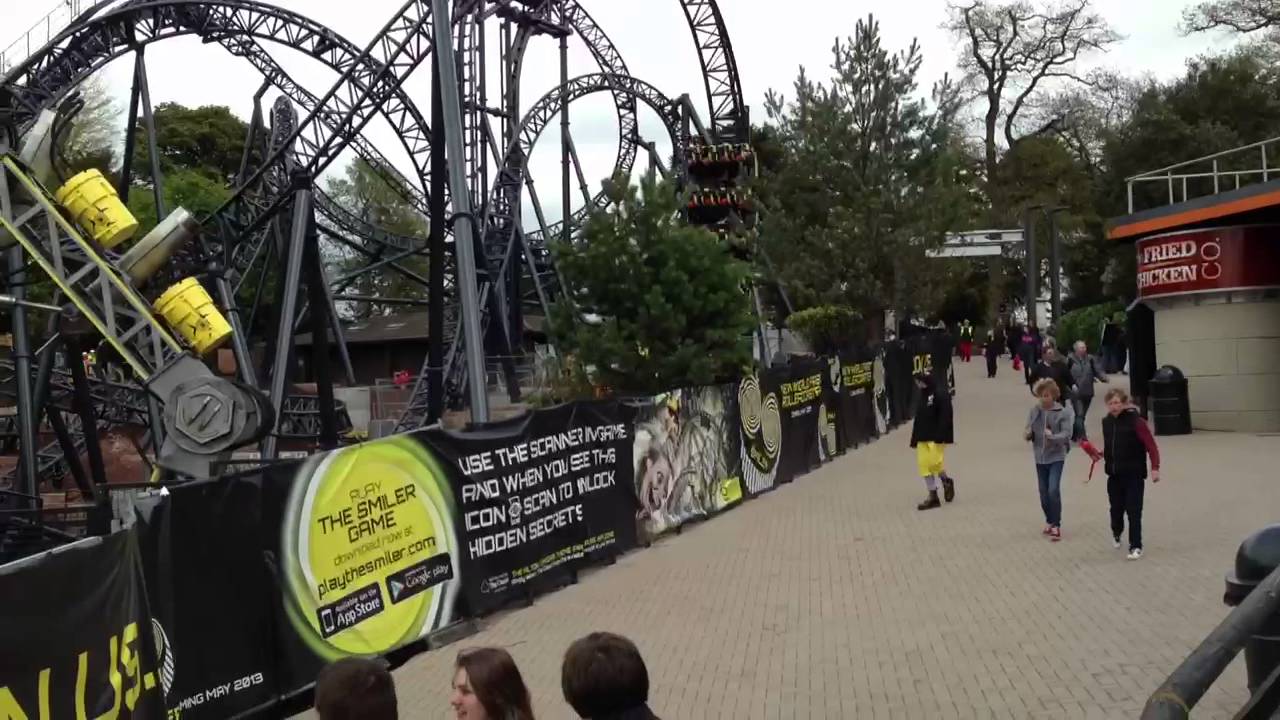 The smiler at Alton tower TEST RUN (half track) - YouTube