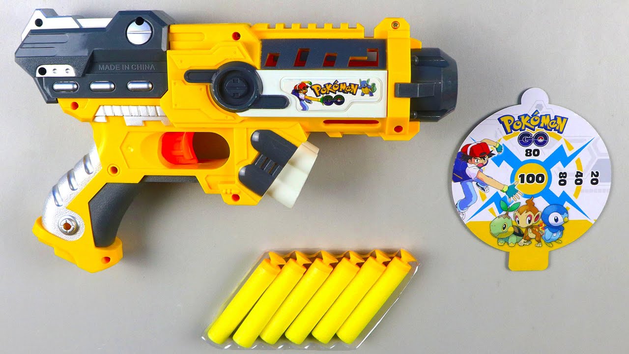 Realistic Air Soft Bullet Blaster Gun Shooting Unboxing ! Pokémon GO ...