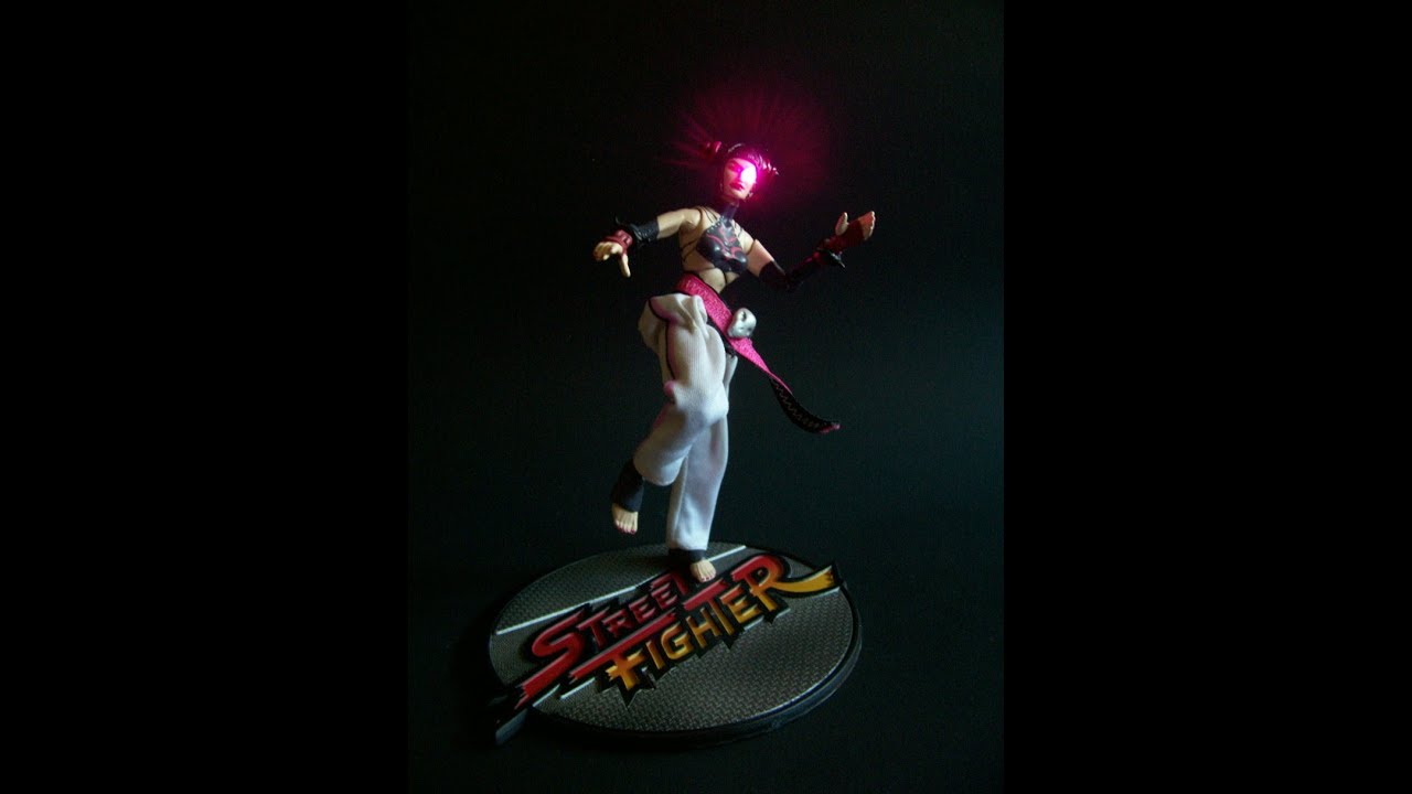 Street Fighter Juri Han LED Custom Action Figure:2 Heads,3Pants,Stand ...