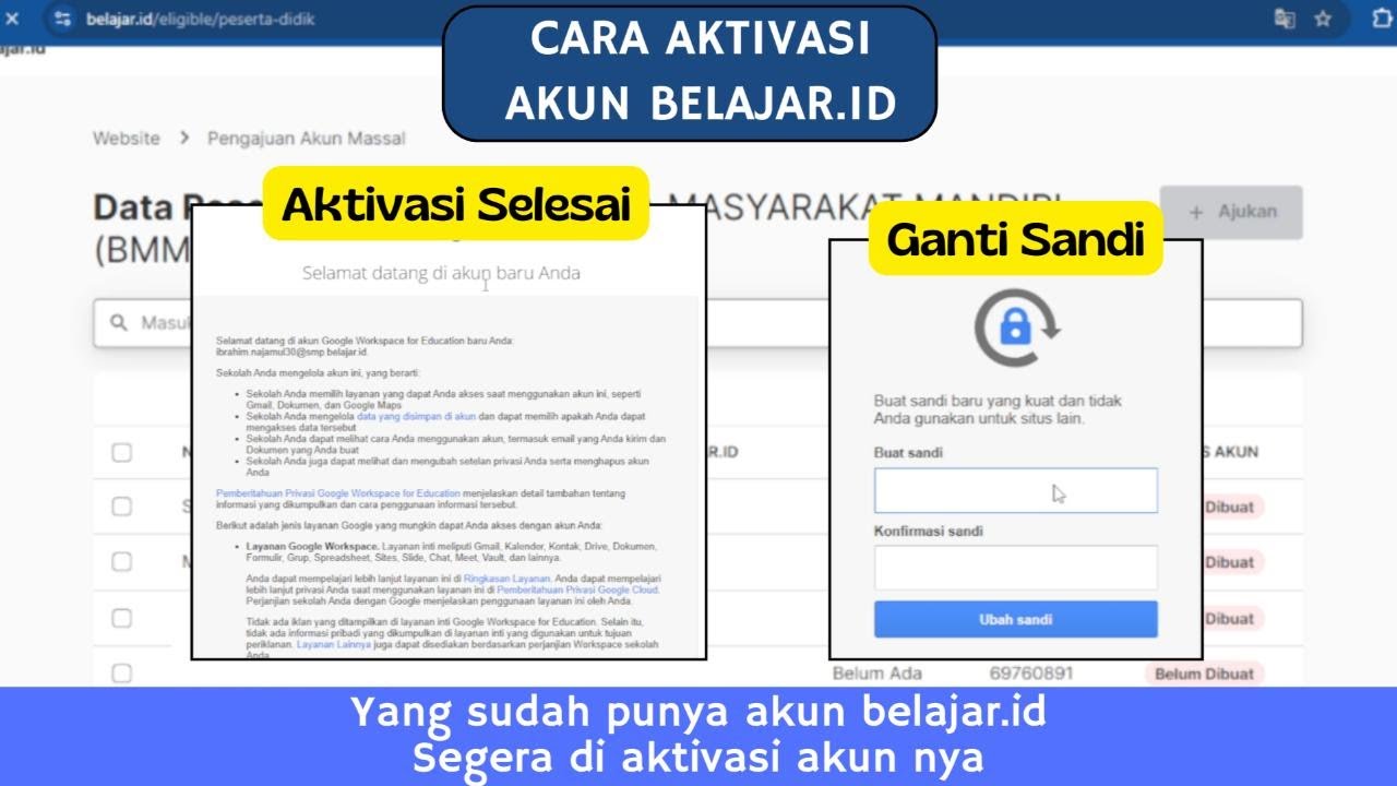 CARA AKTIVASI AKUN BELAJAR.ID | UNTUK SEMUA JENJANG - YouTube