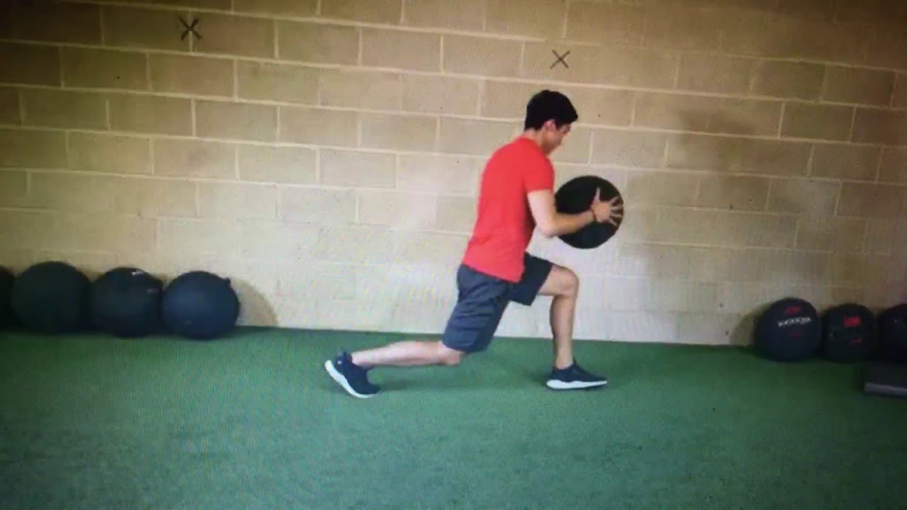 Lunge Position Rotational Medball Throw - YouTube
