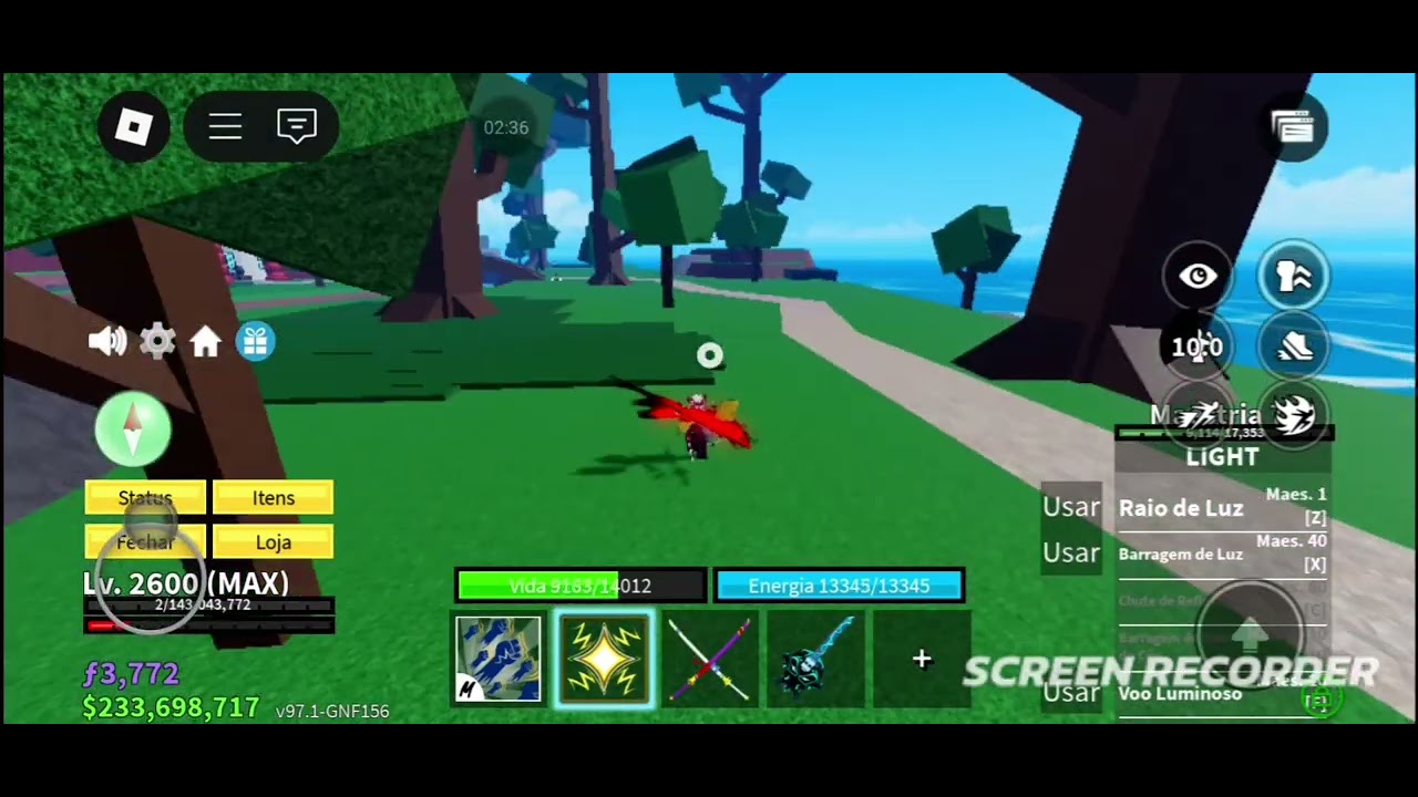 MASTERIZANDO A FRUTA LIGHT(LUZ) NO BLOX FRUIT - YouTube