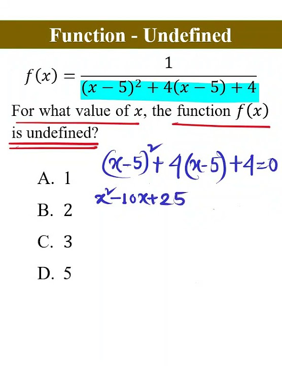 Function - Undefined for What Value of x #shorts #maths #function # ...